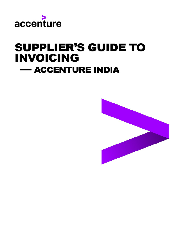 Accenture Supplier Guide To Invoicing India | PDF | Invoice | Value ...