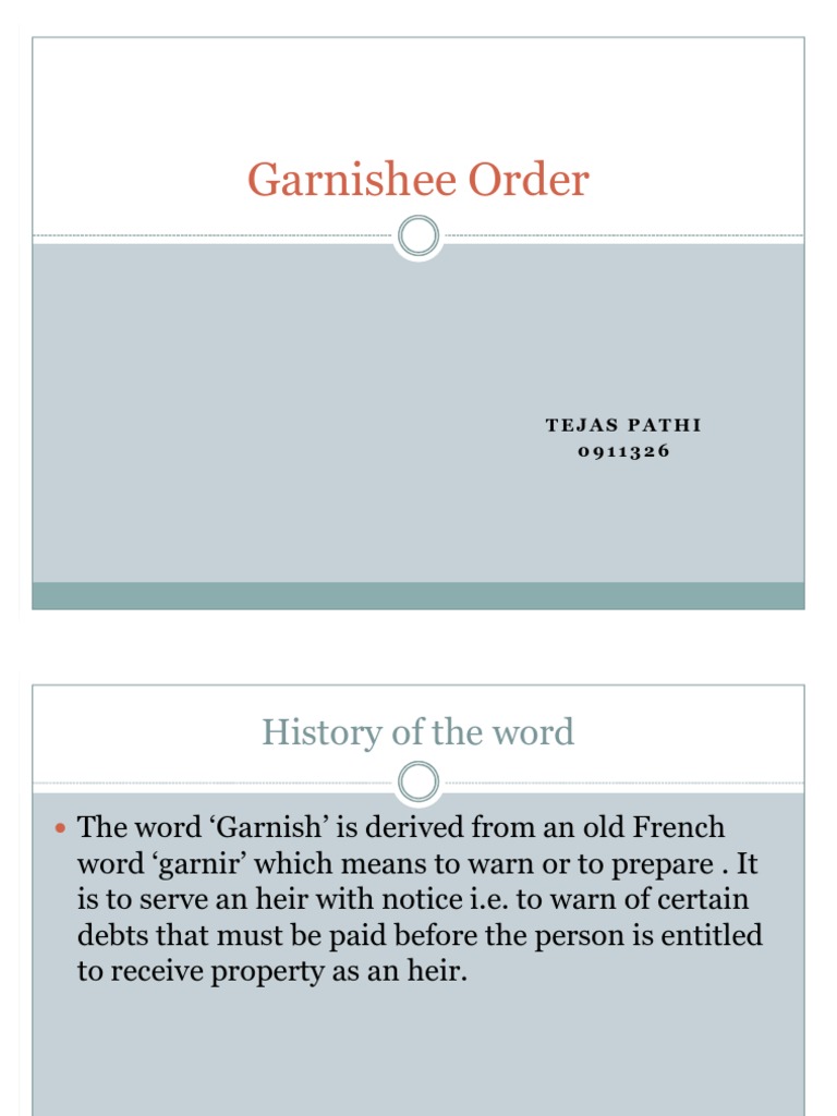 Garnishee Order | PDF