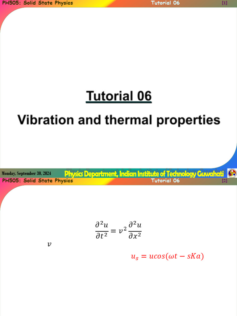 PH505_SSP_Tutorial_06 | PDF | Waves | Phonon