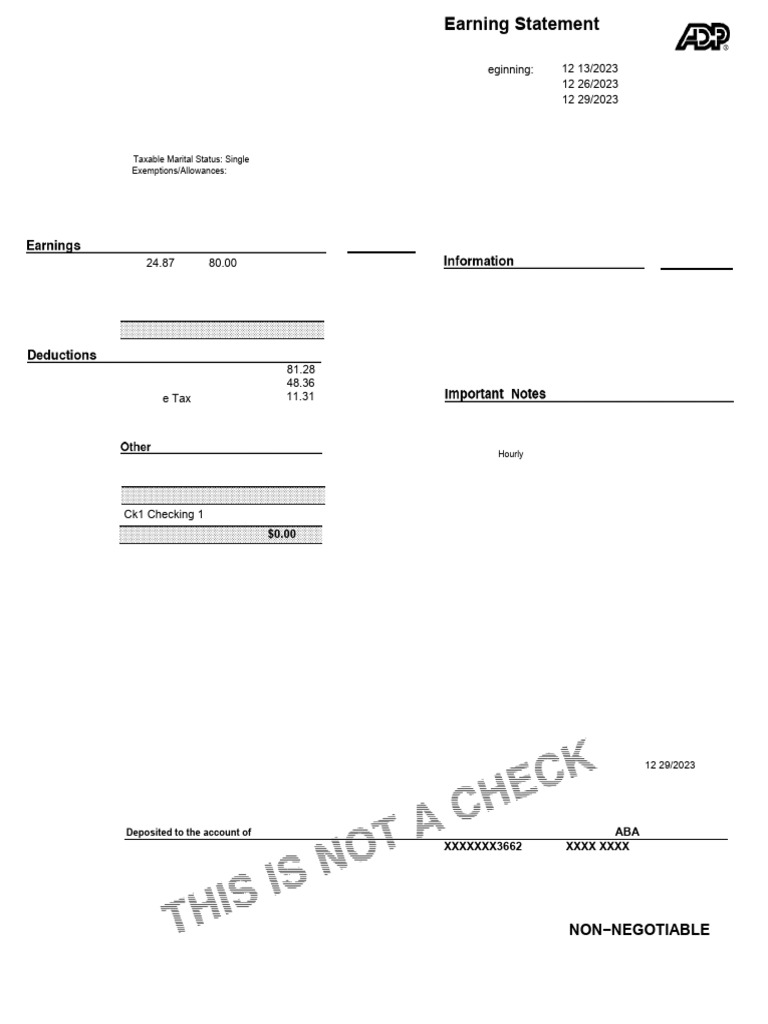 Earning Statement for Alec Torres | PDF | Wealth | Personal Finance