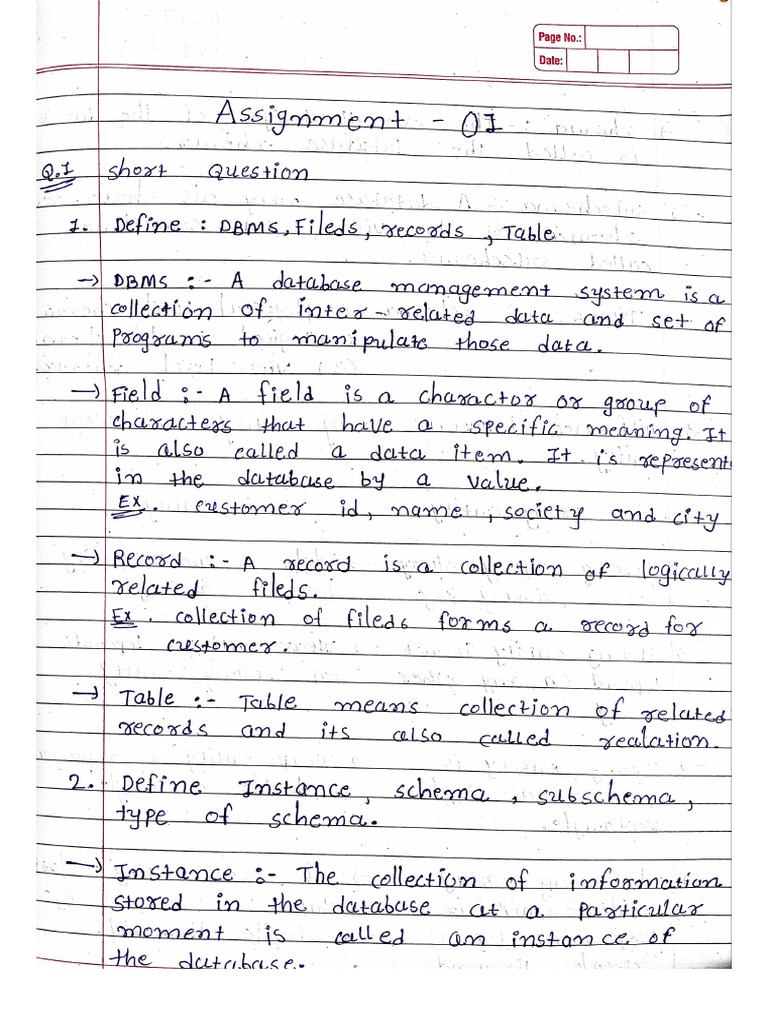DBMS Assignment 1 | PDF