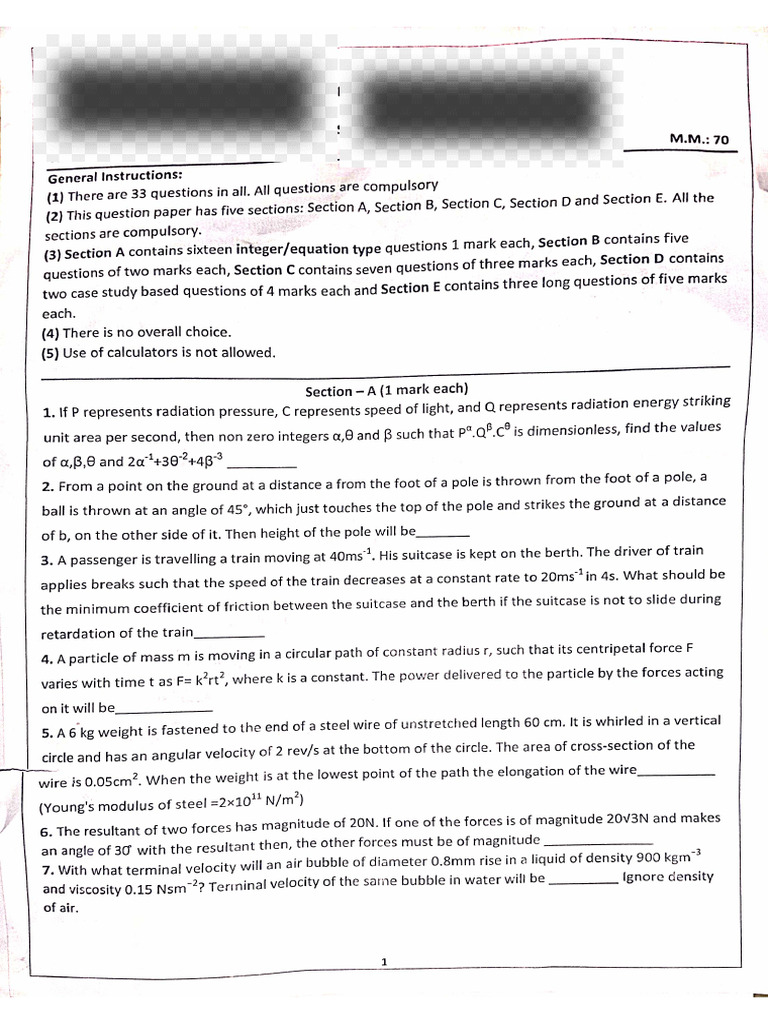 Physics Paper | PDF
