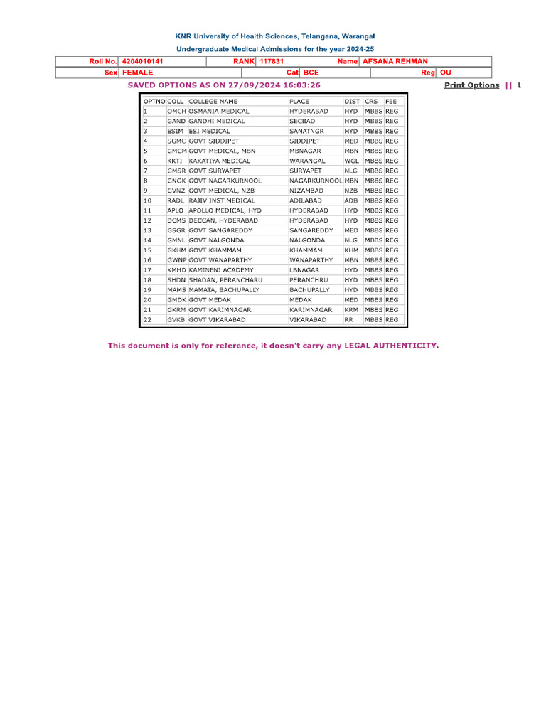 Preference List | PDF