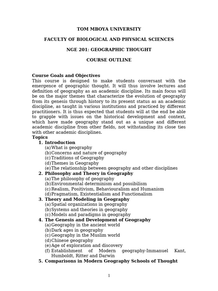 Introduction to Geographic Thought | PDF | Geography | Conceptual Model