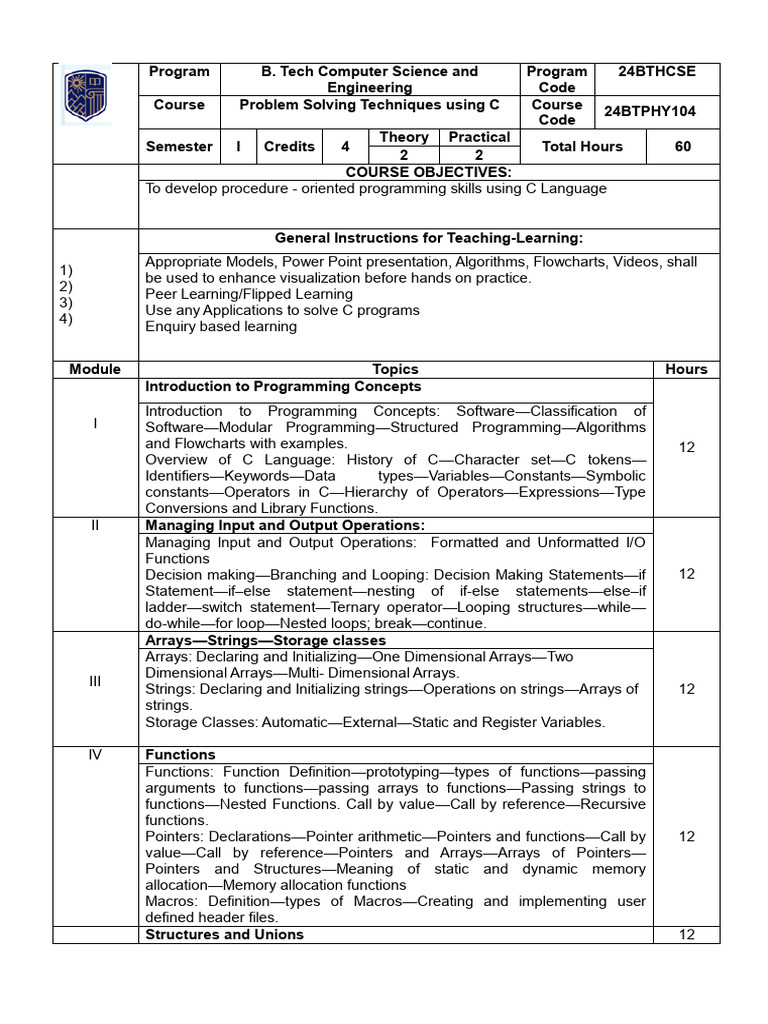 Problem Solving Technique Using C-1-2 | PDF | Pointer (Computer Programming) | C (Programming ...