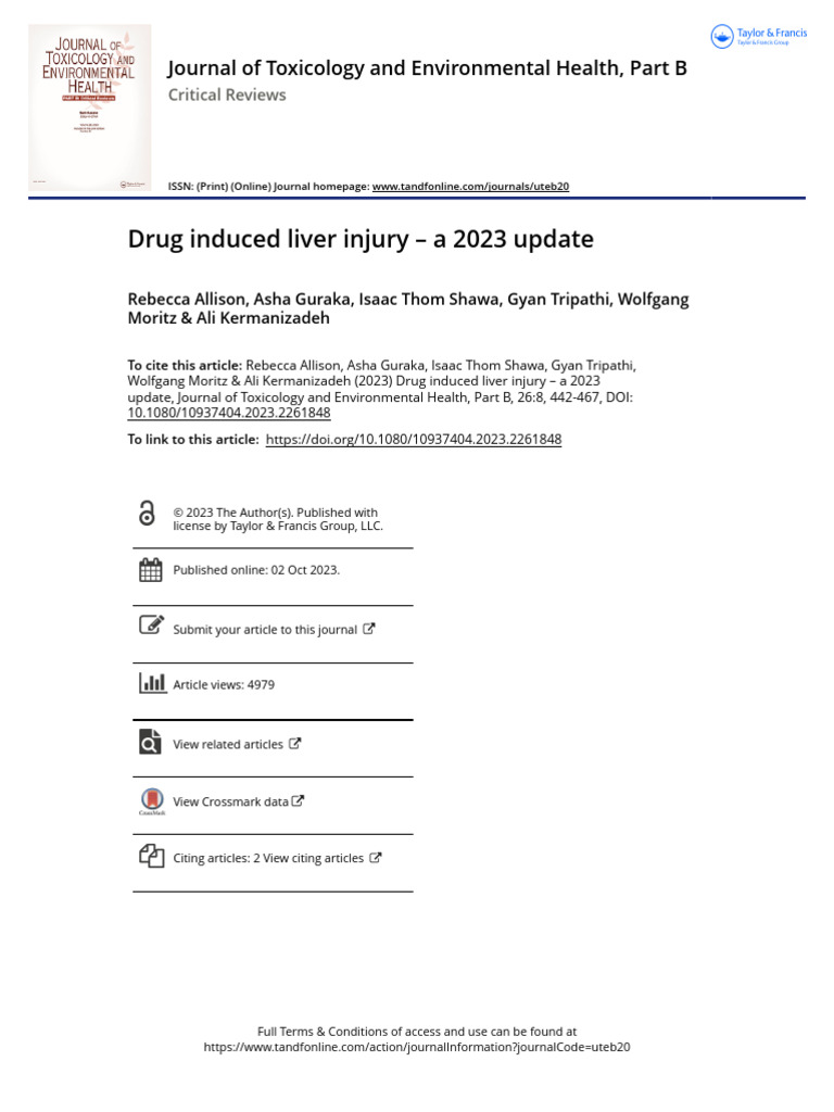 Drug Induced Liver Injury A 2023 Update | PDF | T Cell | Cytotoxic T Cell