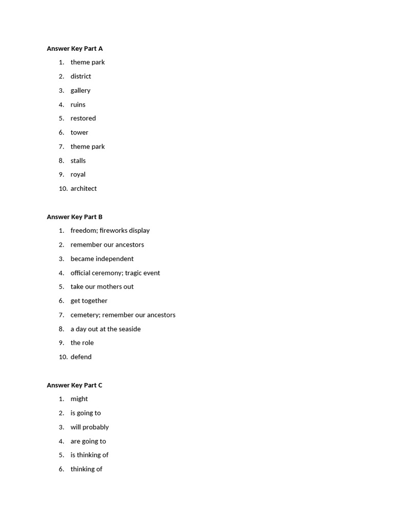 Comprehensive Answer Key Guide | PDF | Home & Garden