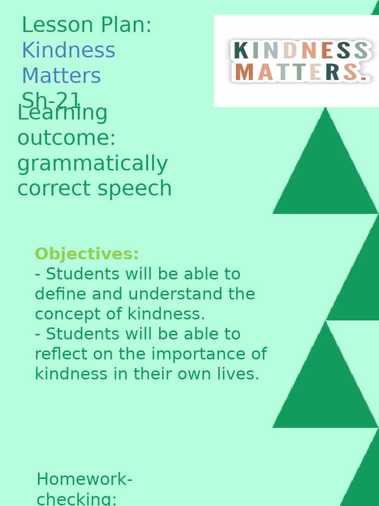 Kindness Matters: Lesson Plan Overview | PDF | Altruism | Social Psychology