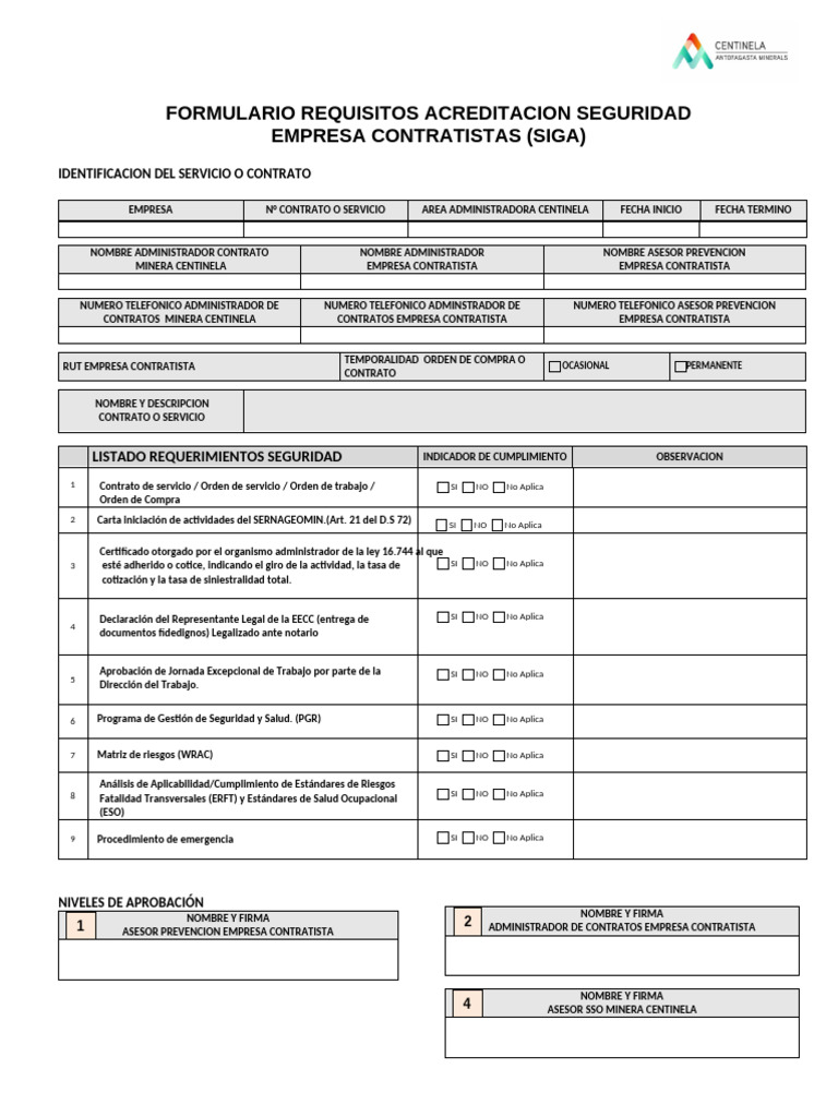 Formulario Requisitos de Acreditación | PDF