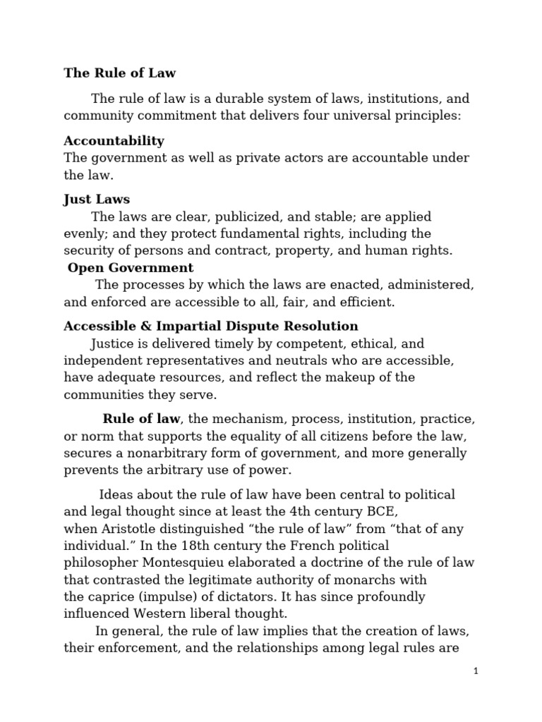 The Rule of Law For Students | PDF | Rule Of Law | Political Philosophy