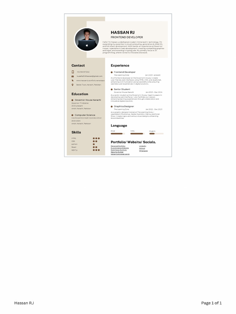 Hassan RJ CV | PDF