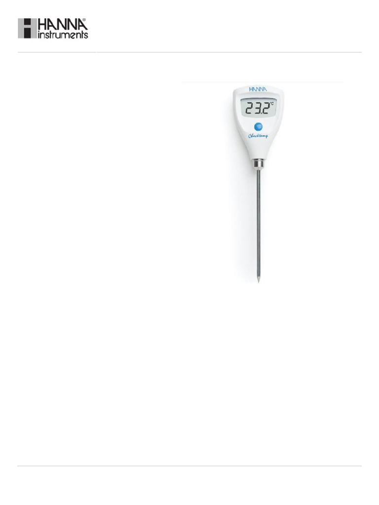 Termómetro Digital Checktemp® HI 98501 | PDF