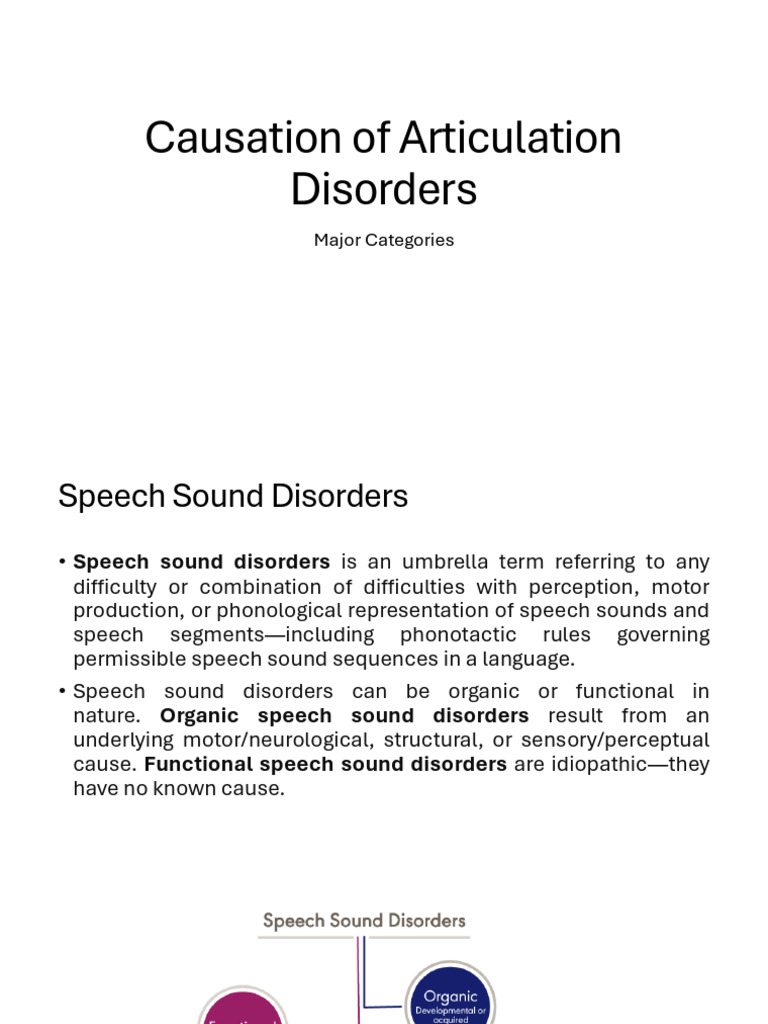 Causation of Articulation Disorders | PDF | Speech | Aphasia