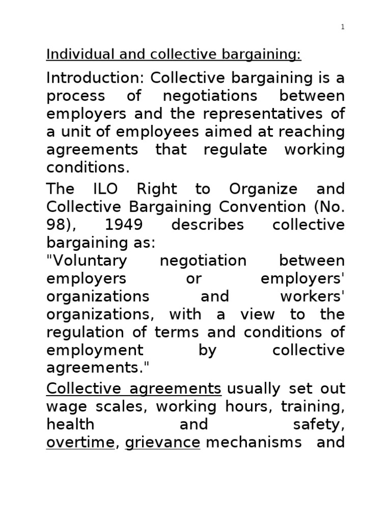 Individual and Collective Bargaining | PDF | Collective Bargaining ...