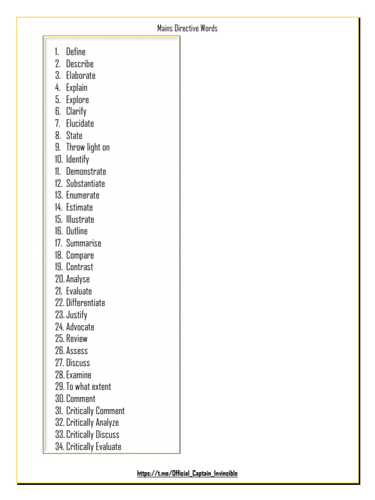Total Mains Directive Words | PDF