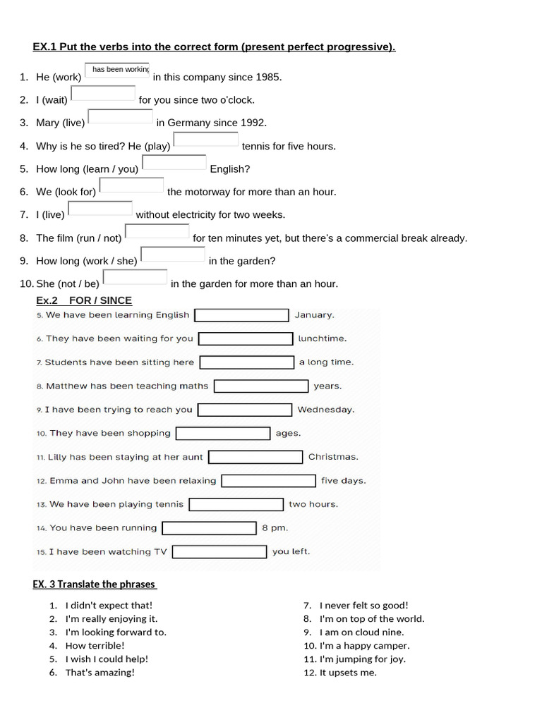Present Perfect Cont | PDF