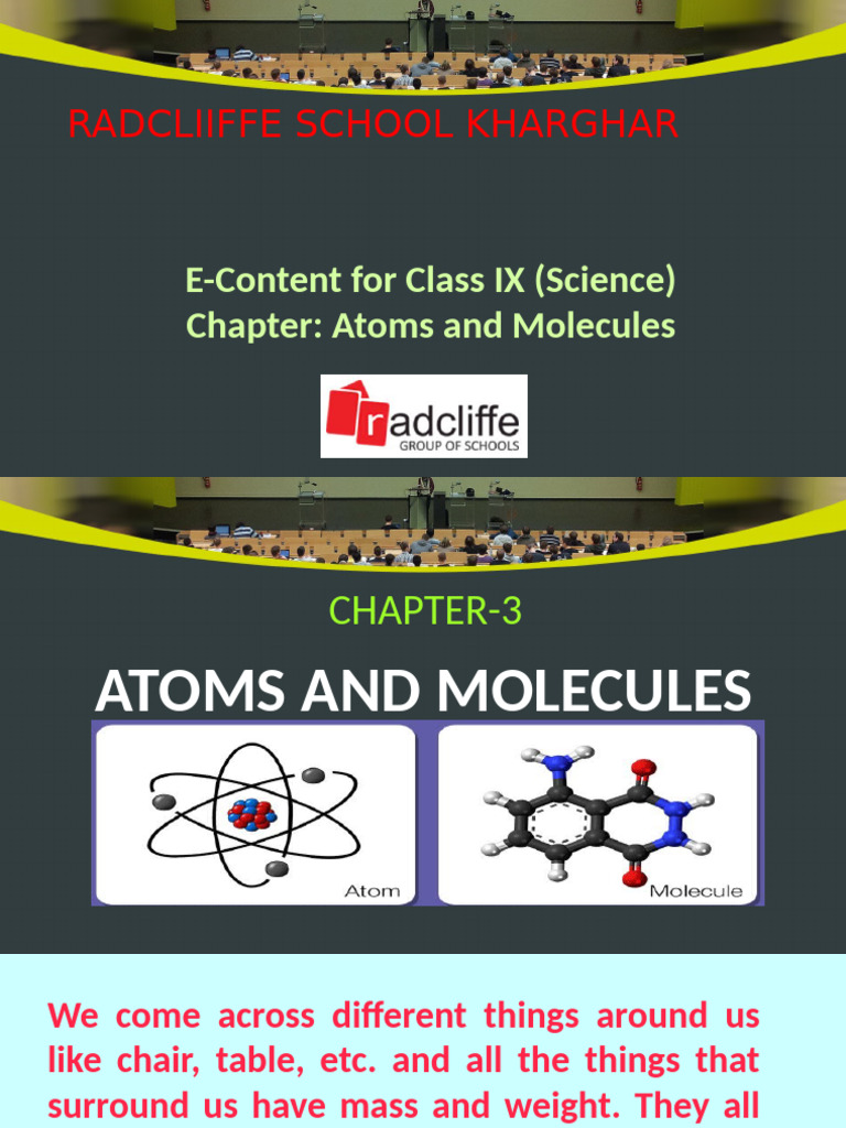 ATOMS AND MOLECULE Class 9 Chemistry | PDF | Ion | Molecules