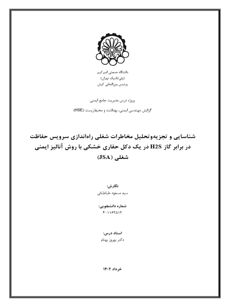 ISM Project - Masoud Tabatabaei - 401163513 | PDF