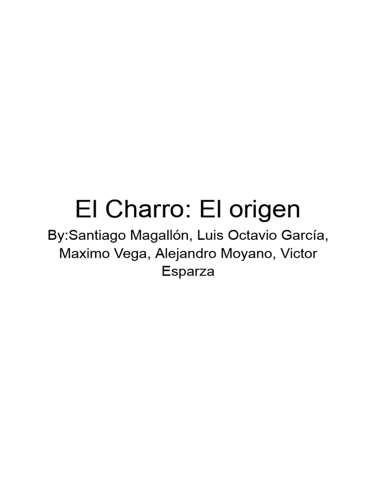 El Charro_ El origen | PDF