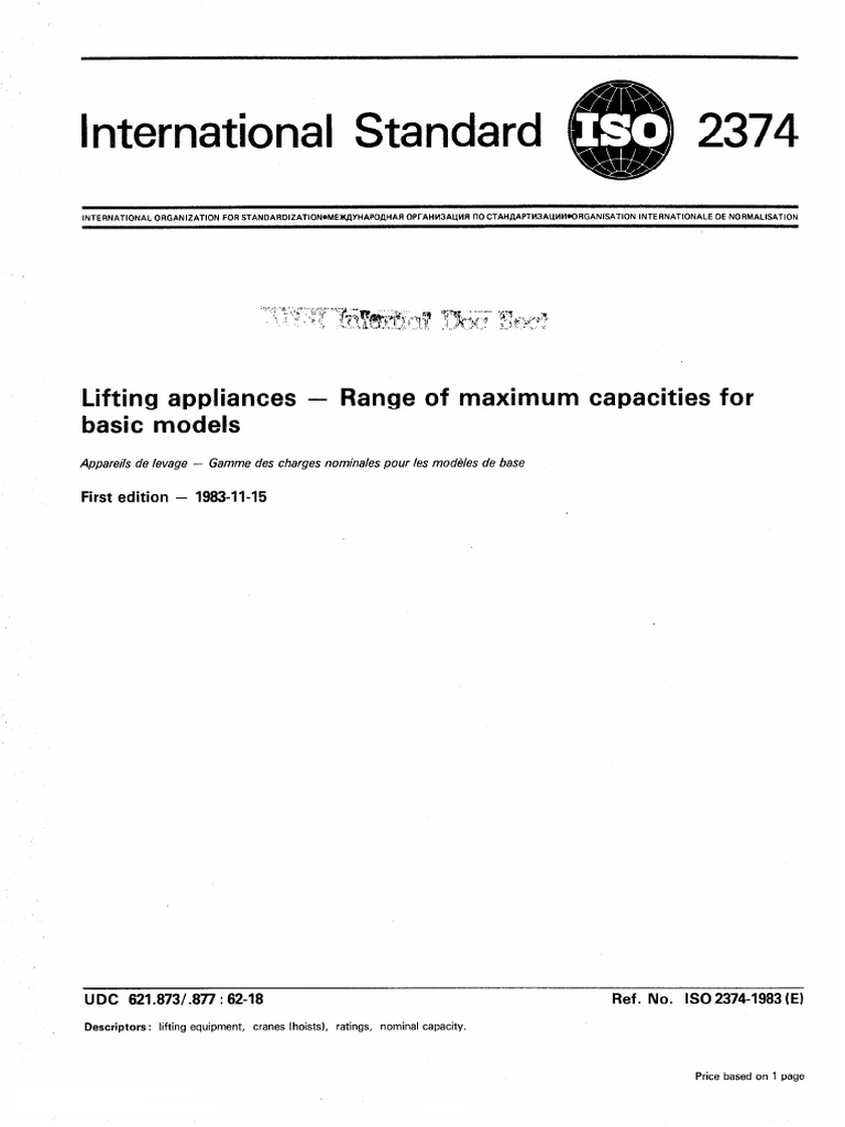 Iso 2374-1983 | PDF | International Organization For Standardization | Regulation