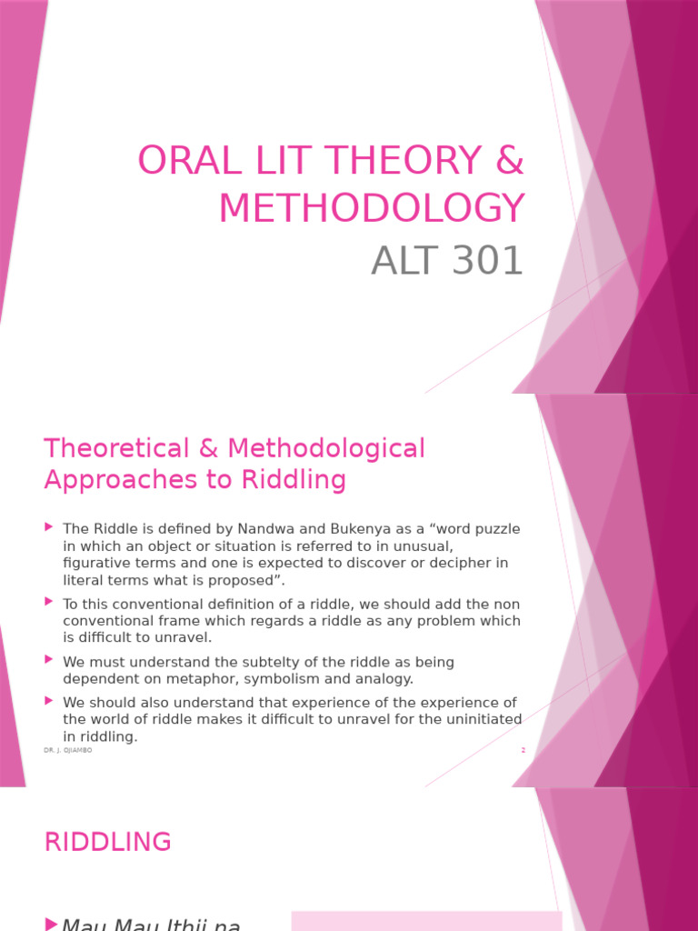 Oral Lit Theory & Methodology Alt 301 26 Oct | PDF | Theory | Evolution Oral Lit Theory & Methodology Alt 301 26 Oct | PDF | Theory | Evolution