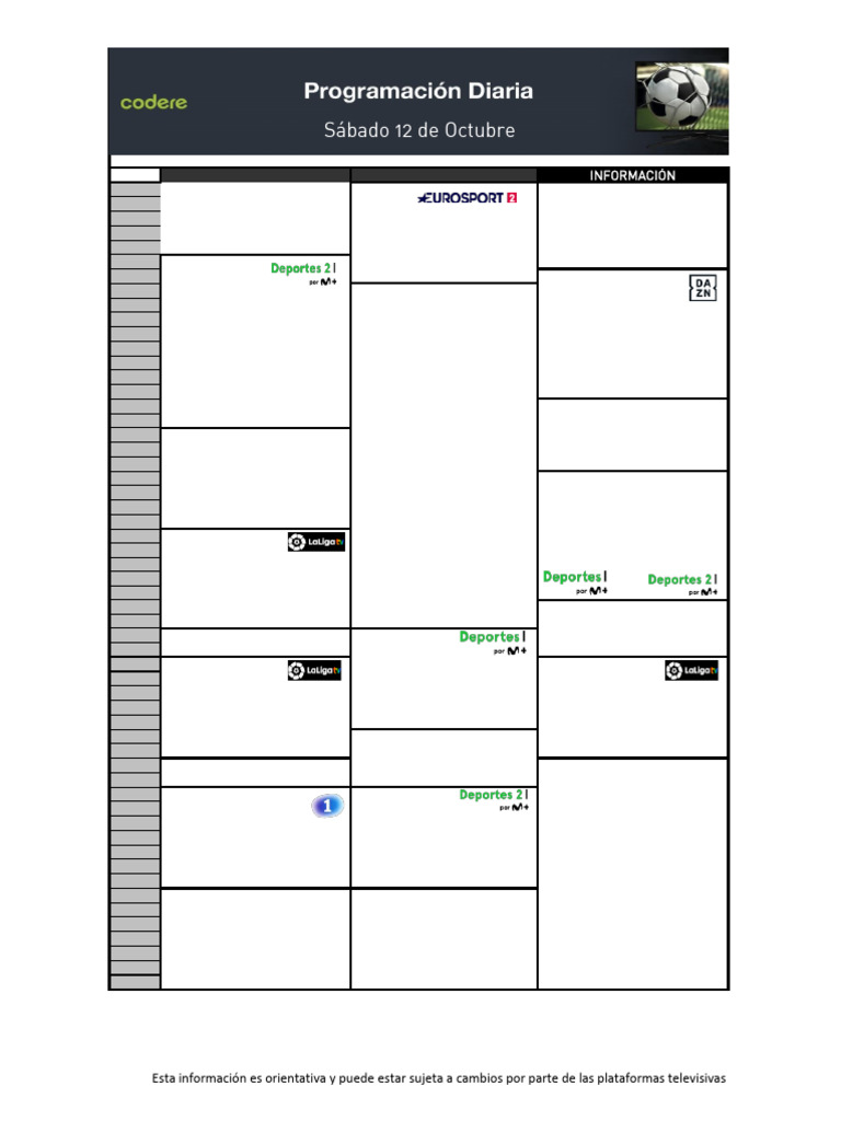 12_oct Programación Diaria | PDF
