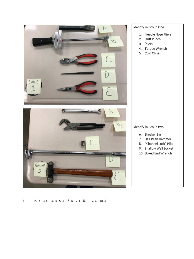 Tools Pre Test | PDF