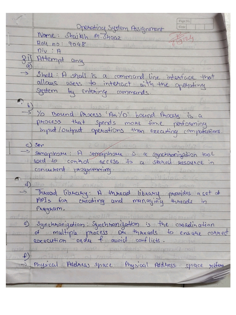 9048 OS Assignment 1 | PDF