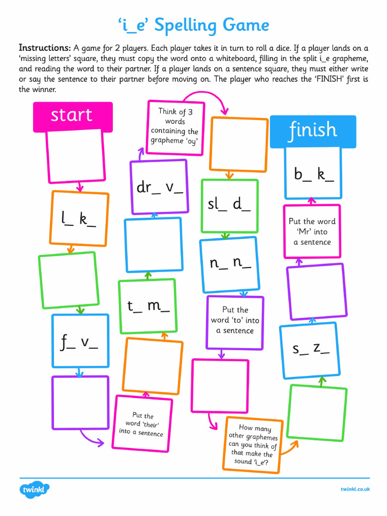 i e Spelling Board Game | PDF