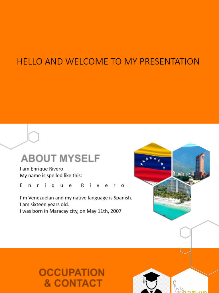 Hello and Welcome To My Presentation | PDF | Lifestyle