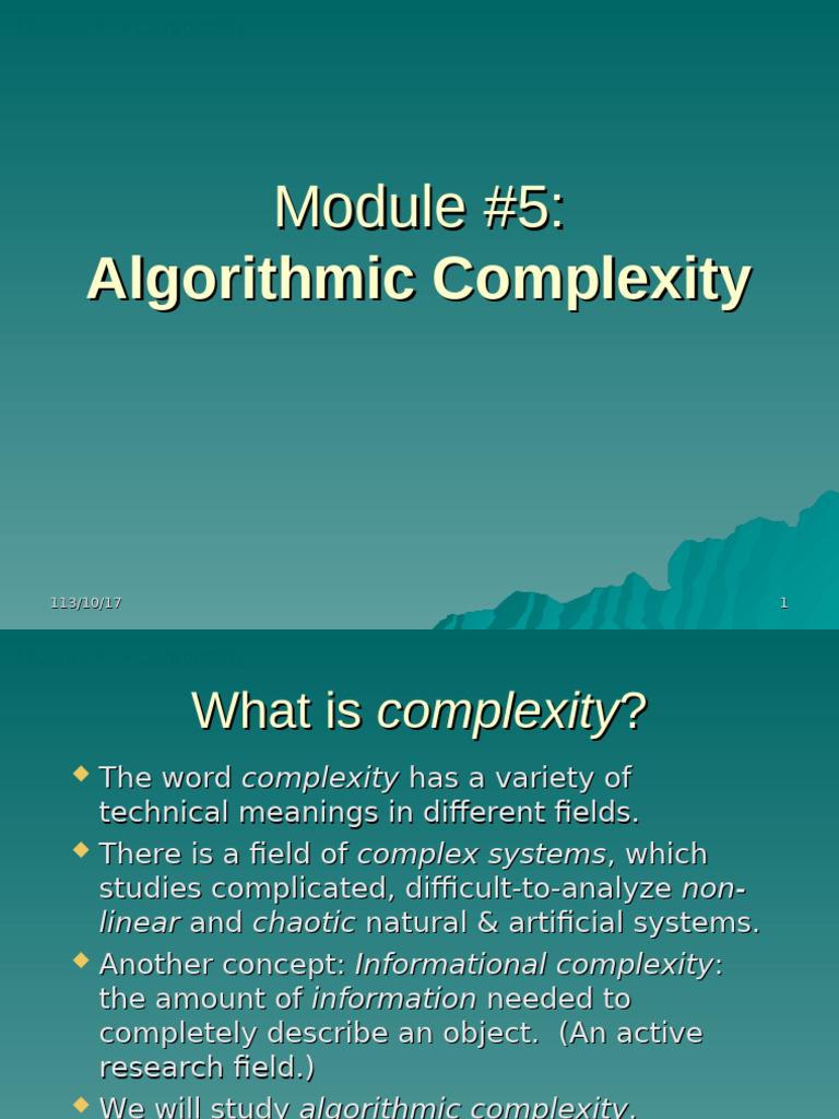 Module 5 Complexity 2 | PDF | Computational Complexity Theory | Time ... Module 5 Complexity 2 | PDF | Computational Complexity Theory | Time ...
