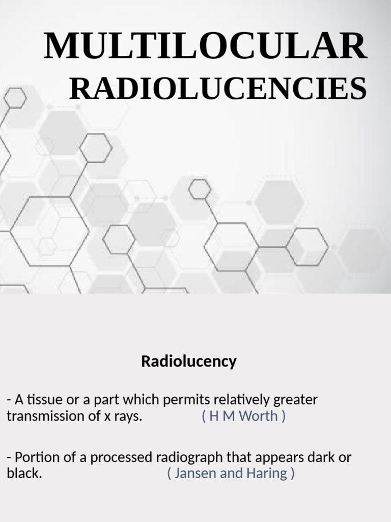 Multilocular Radiolucencies in Mandible | PDF | Bone | Diseases And ...