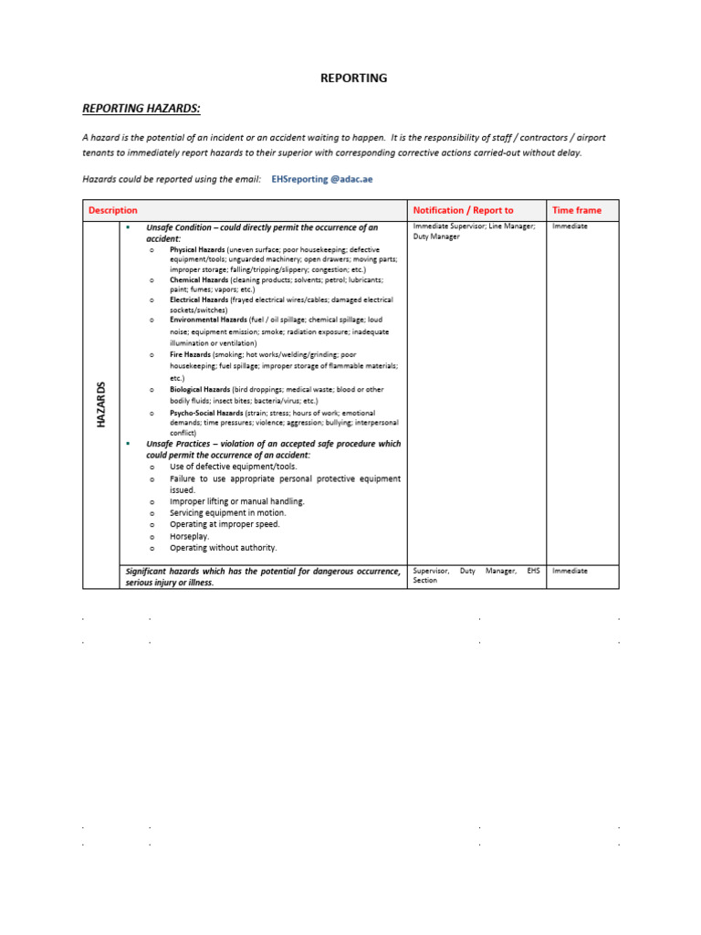 Instructions - Hazard and Incident Reporting V1.1 | PDF | Safety | Hazards