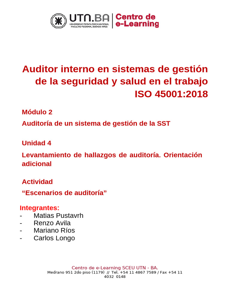 Actividad M2 U4 | PDF | Auditoría