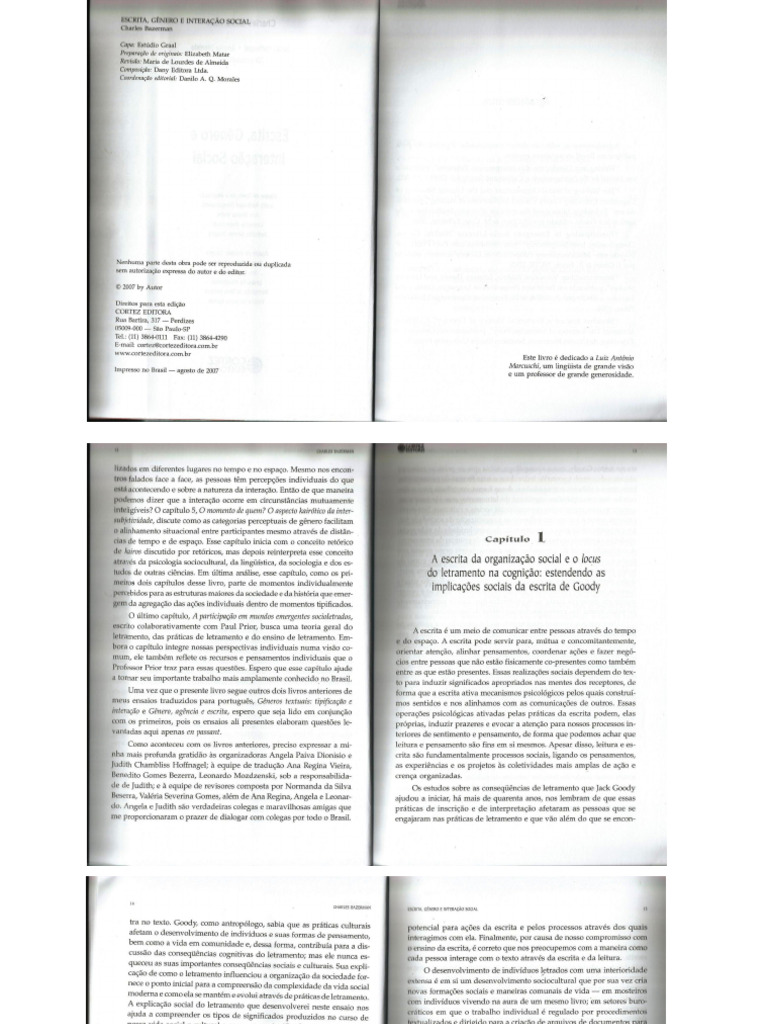 BAZERMAN (2007) A Escrita Da Organização Social e o Lócus Do Letramento ...
