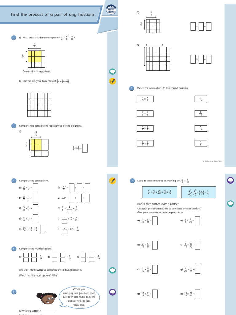 Y8 Autumn Block 3 WO4 Find The Product of A Pair of Any Fractions 2019 ...