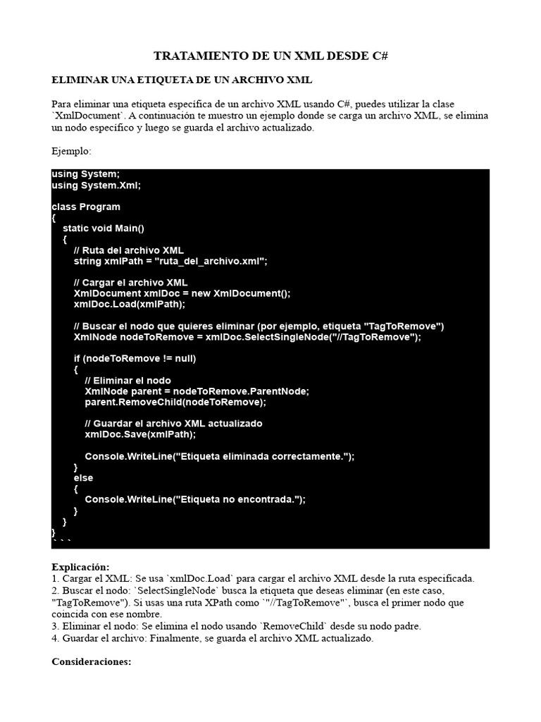 Modificar Un XMLExistente | PDF | C Sharp (lenguaje de programación) | Xml