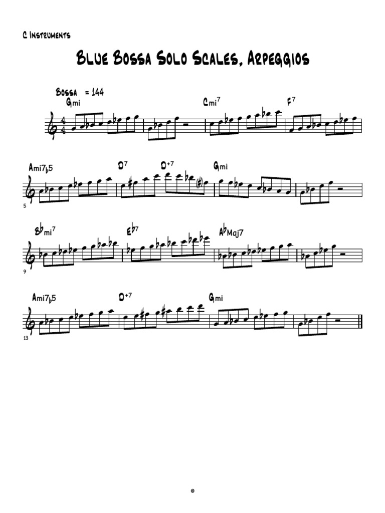 Blue Bossa Solo Scales - C Inst. | PDF
