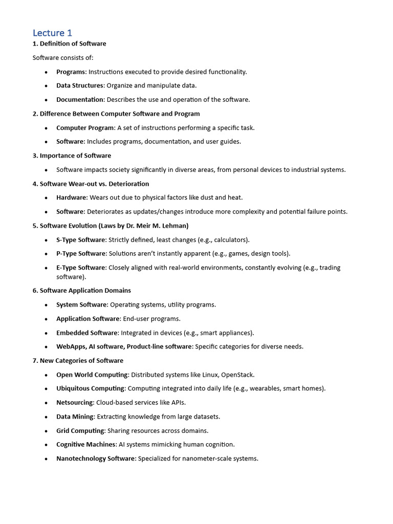 Summary SE L1-2 | PDF | System | Computing
