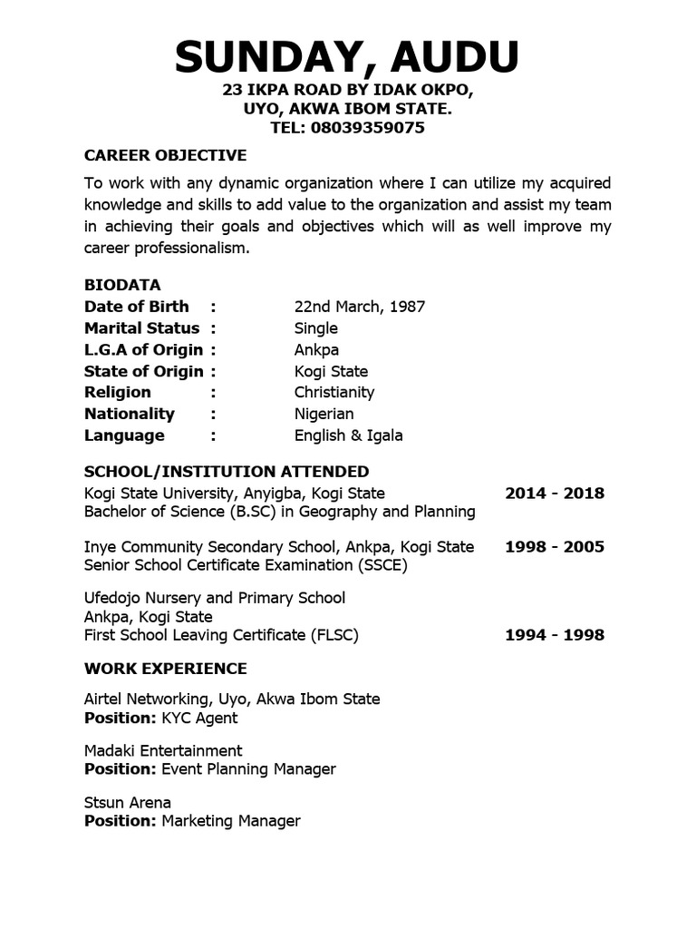 Esther Audu: Kogi State Profile | PDF