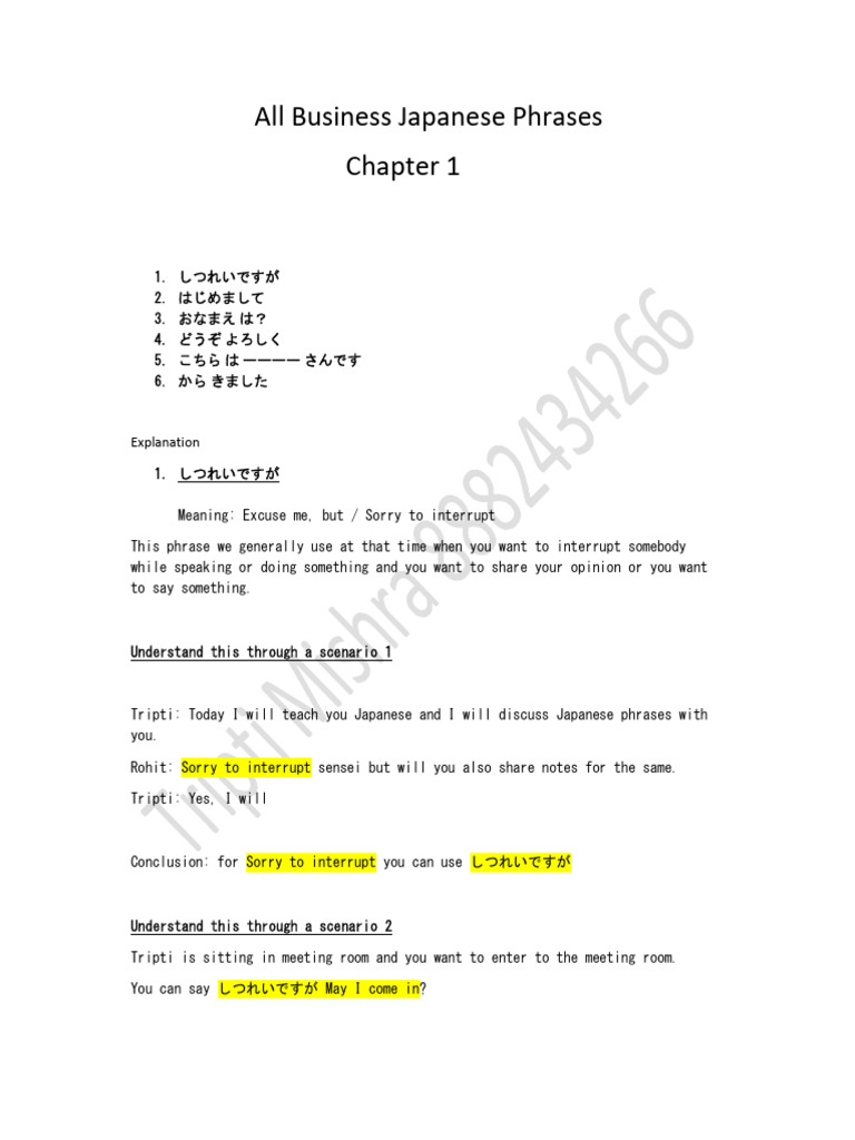 Chapter 1 Business Japanese | PDF
