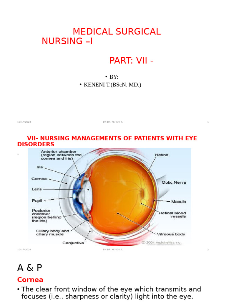 Medical Surgical Nursing-I | PDF | Visual Acuity | Diseases And Disorders