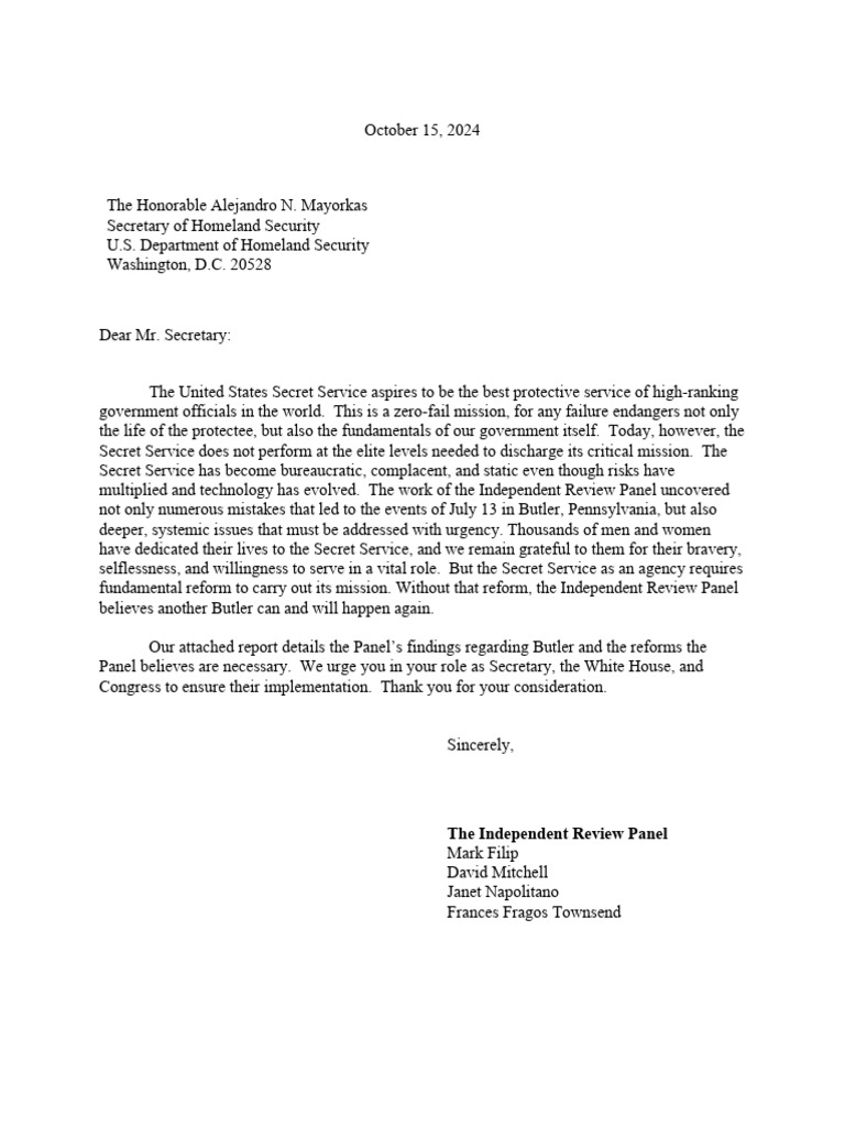 Trump Assassination Attempt Independent Review Panel Report | PDF ...