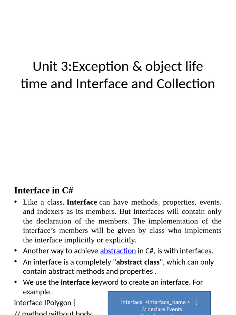 Unit 3 Dot Net Interface Pdf Class Computer Programming C Sharp 5870
