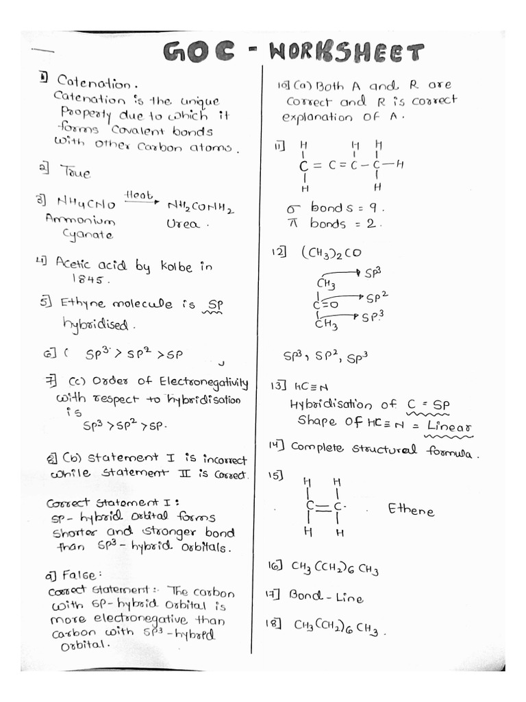 General Organic Chemistry - Objectives | PDF