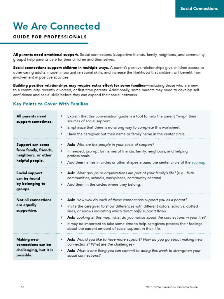 Social Connections Conversation Guide 2 | PDF | Social Support | Caregiver