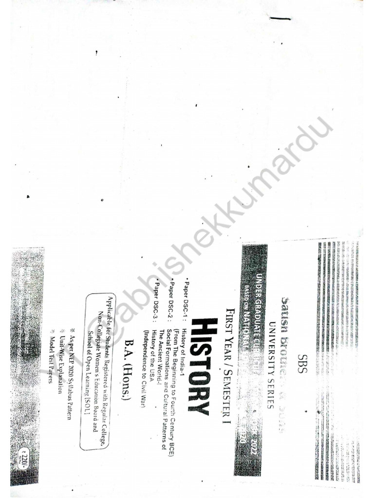 Ba Hons History Sem 1 Solved Pyqs | PDF