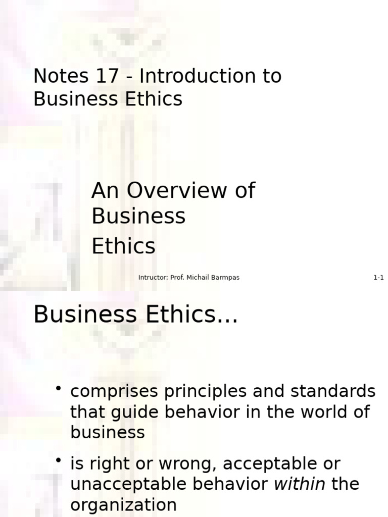 Notes 17 - Introduction To Business Ethics | PDF | Career & Growth