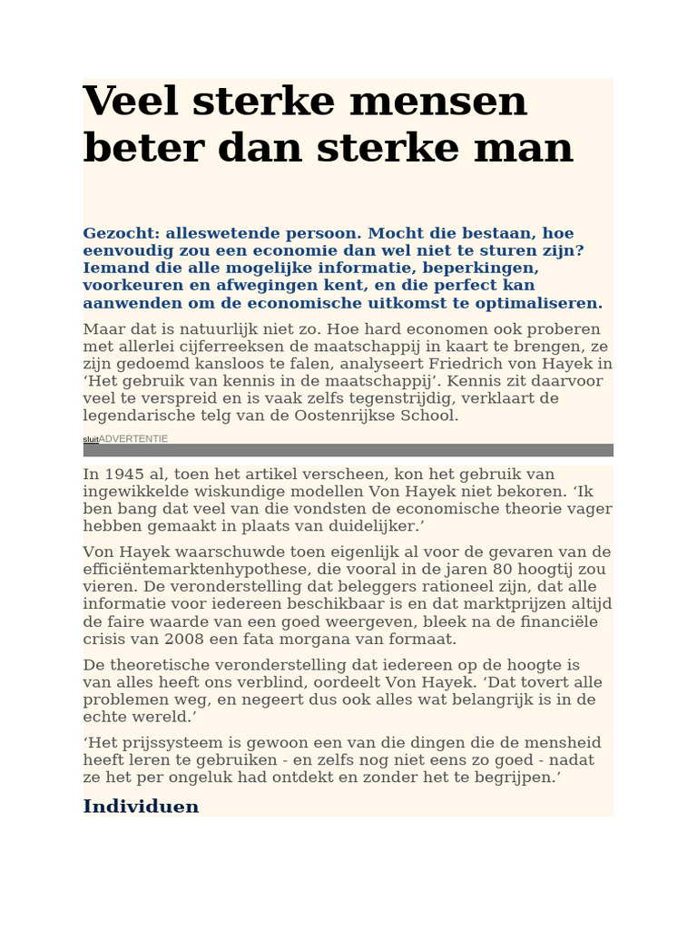 Veel Sterke Mensen Beter Dan Sterke Man | PDF