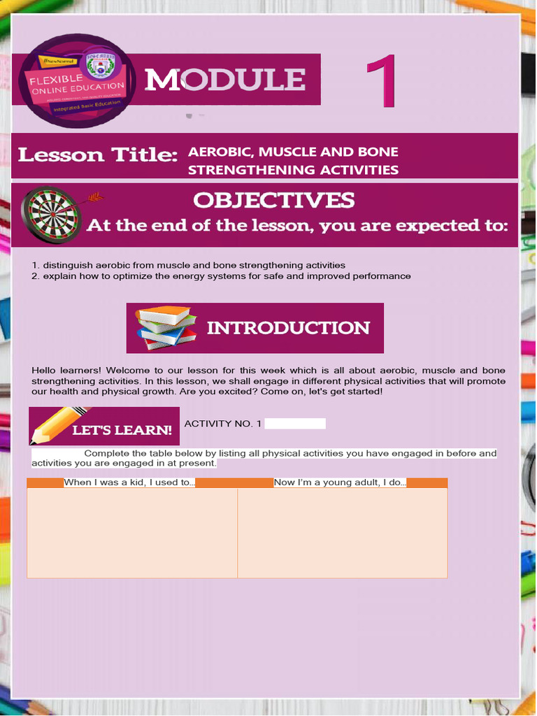Physical Education Grade 11 Module First Sem Lessons 1 9 | PDF ...